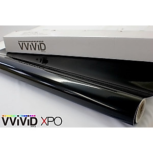 VViViD Gloss Black Vinyl Wrap Adhesive Film Air Release Decal Sheet (1ft x 5ft)