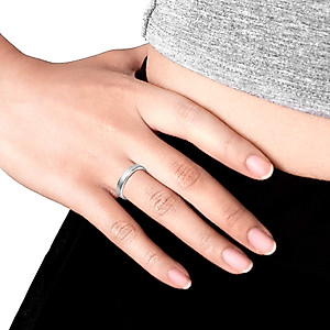 AeraVida Simple Everyday Wear .925 Sterling Silver Plain 3 mm Band | .925 Sterling Rings for Women | Silver Band Rings for Men | Comfort Fit Plain Rings | Wedding Plain Band Size 8