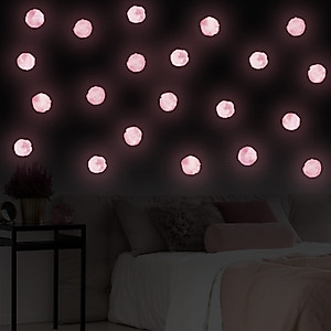 36 Pcs Glow in The Dark Polka Dot Wall Decals Pink Watercolor Dots Wall Sticker for Bedroom Luminous Wall Decals Peel and Stick Nursery Wall Decor for Kids Baby Girls Boys Toddler Christmas Gifts