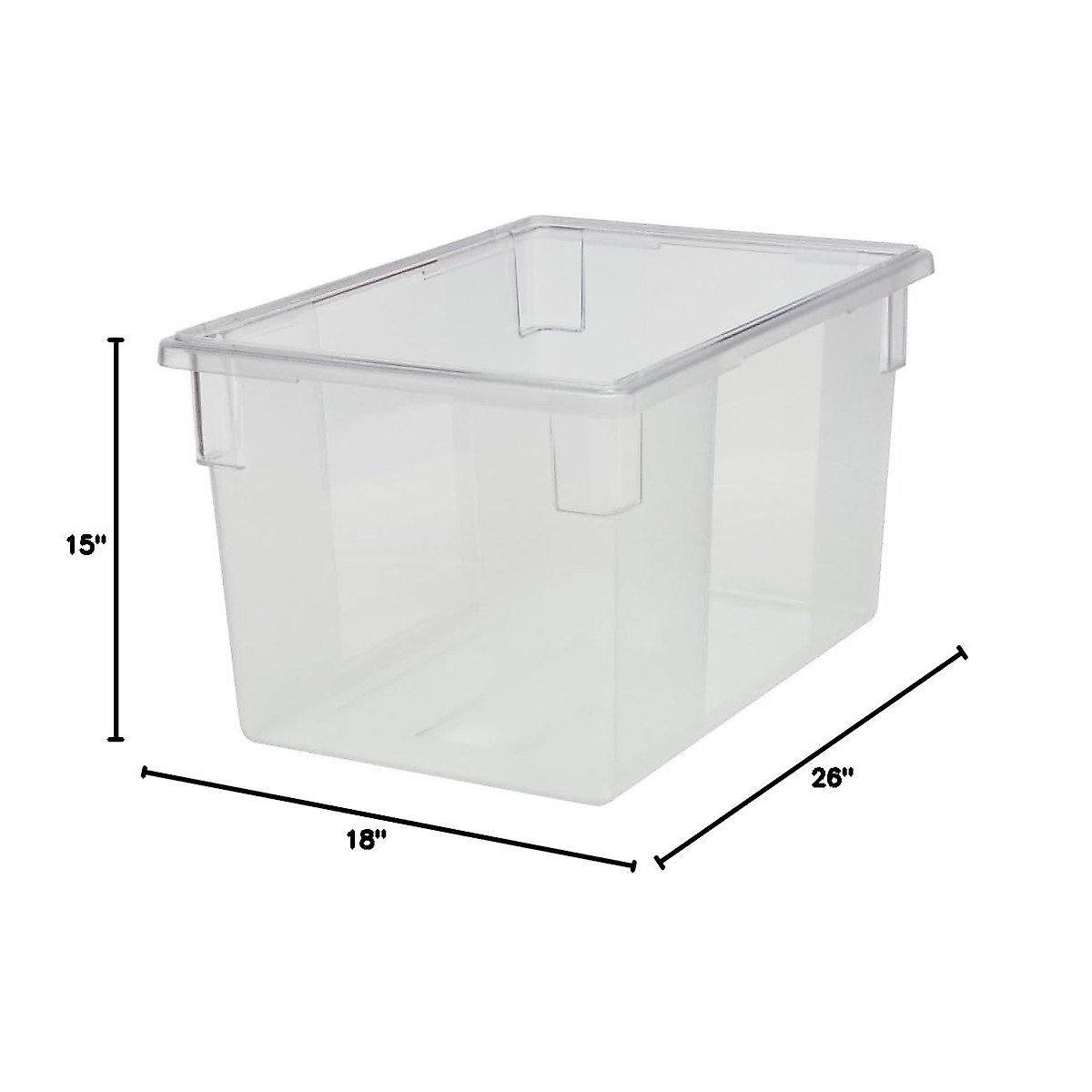 Rubbermaid Commercial Products-Food Storage Box/Tote for Restaurant/Kitchen/Cafeteria, 21.5 Gallon, Clear (FG330100CLR)