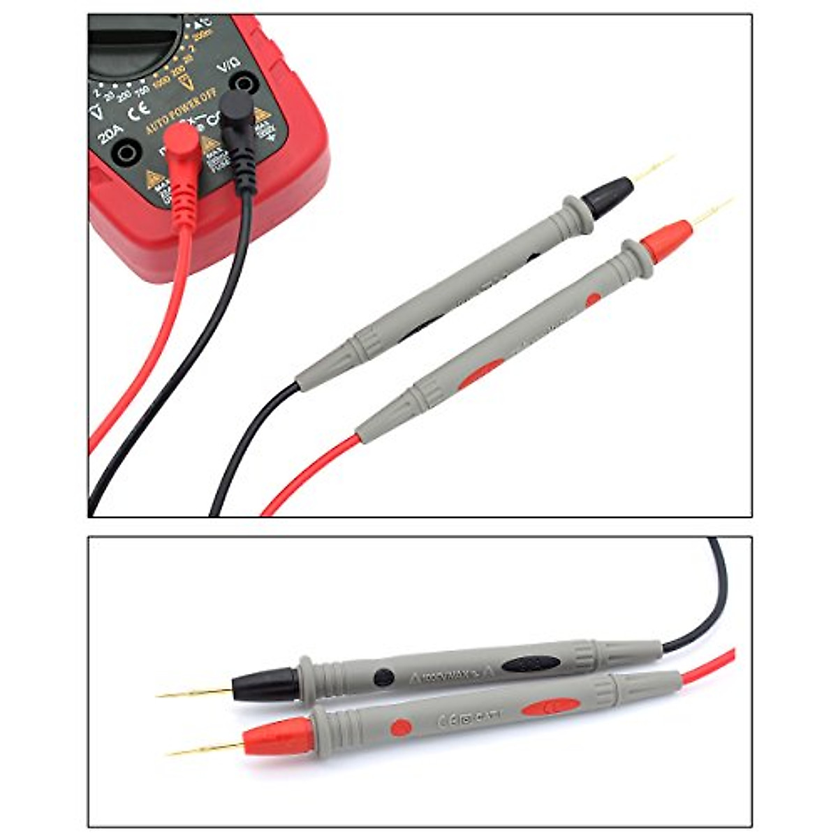 DARKBEAM Multimeter Test Meter Leads with Banana Plug Digital Clamp Tester Voltmeter Probe Test Probes Leads for Multimeter Electronic Test Leads Multimeter Accessories 20A Especially Sharp Model