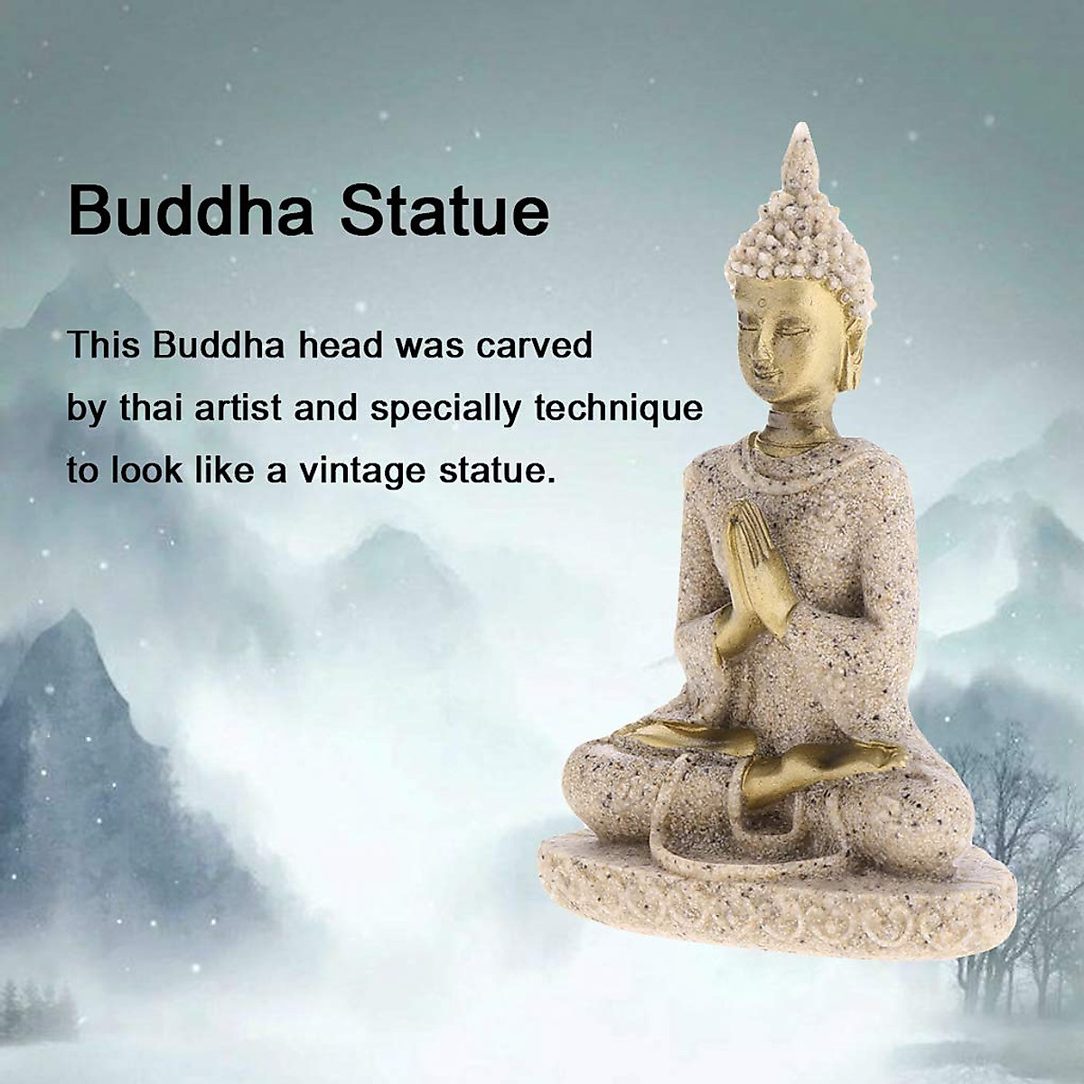 Baoblaze Buddism Buddha Ornaments Maitreya Fengshui Statue Sculpture Handmade Figurine for Home Desktop Office Decor