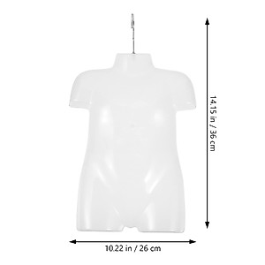 Mannequin Torso, Dress Form Hollow for Hanging, Use at Craft Shows, Photos or Display, White