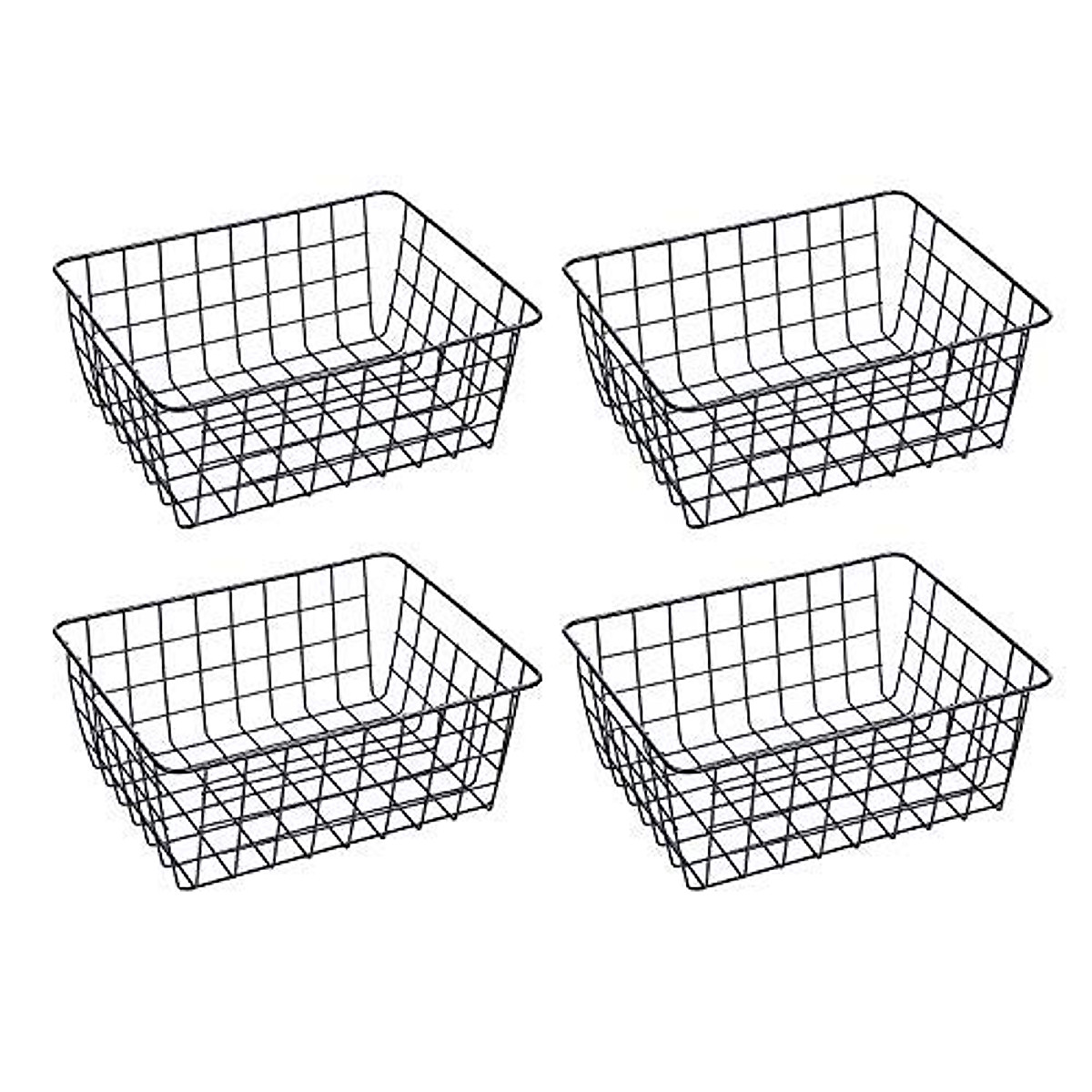 perfrom 2 Pack Iron Storage Basket Organizer,Wire Baskets,Metal Storage Organizer Basket for Home Kitchen Office Bathroom