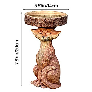 Outdoor Bird Bath Feeder Standing, Resin Bird Bath Bowl Tray for Inside, Animal Hummingbird Feeders Statue Decor for Garden Lawn Patio Yard Bird Lovers Gifts
