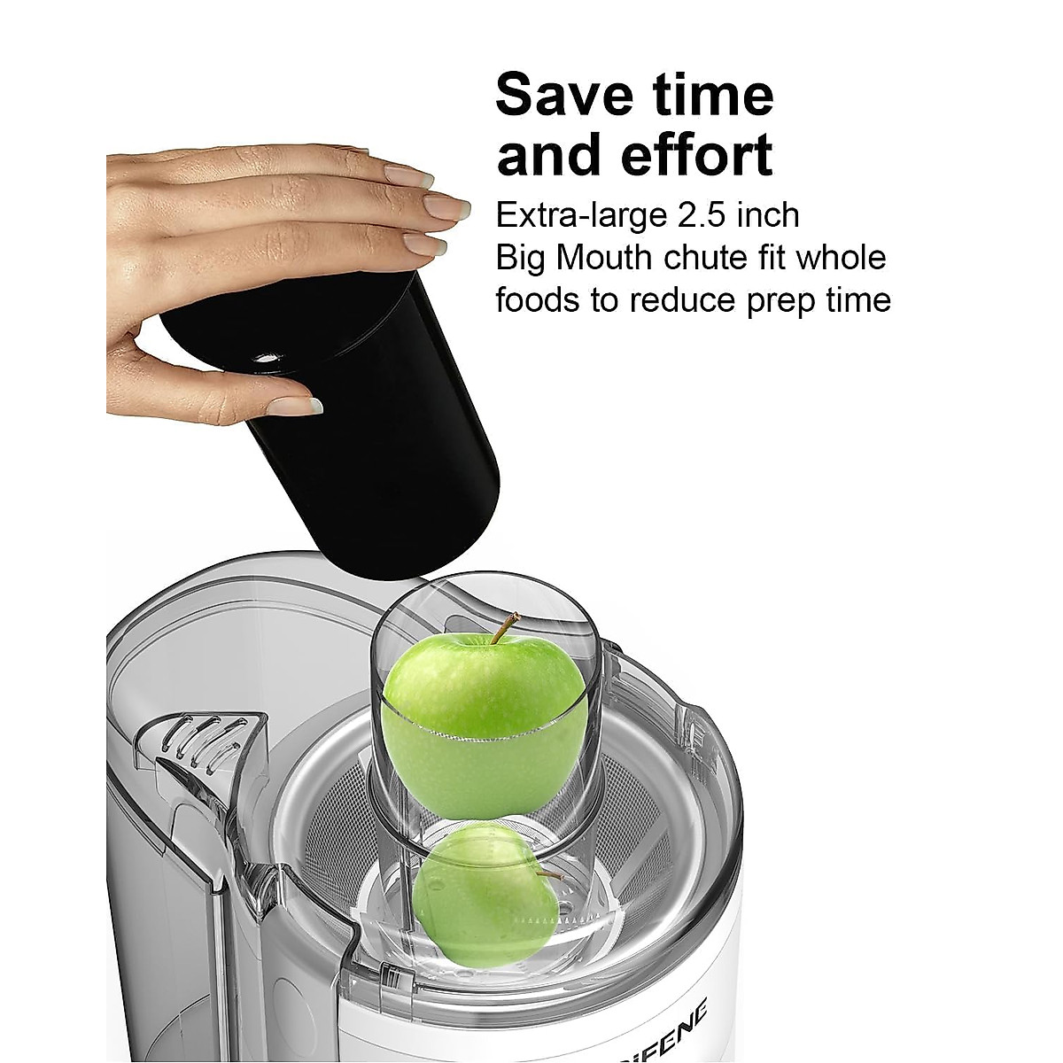 Juicer Machines, SiFENE Compact Centrifugal Juicer Extractor, Juice Maker for Vegetable and Fruit with 3-Speed Setting, Non-BPA, Easy to Clean (White)