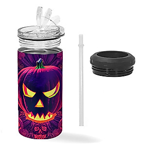 Halloween Insulated Slim Can Cooler - Jack O Lantern Can Cooler - Spooky Insulated Slim Can Cooler