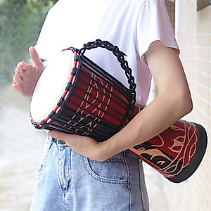 Meech Goatskin Cloth Drums Djembe Hand-Painted African Drums Cloth Stitching Djembe Red