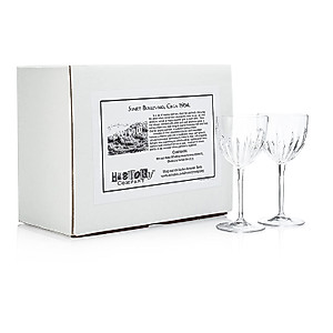 HISTORY COMPANY Nick & Nora 1934 "Hollywood” Crystal Cocktail Coupette 2-Piece Set (Gift Box Collection)