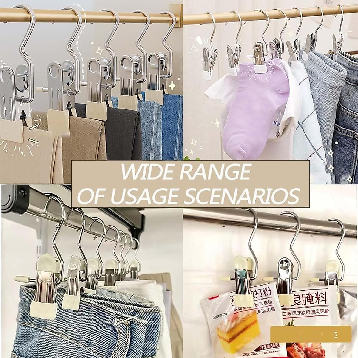 Anti-Rust Clip Space-Saving Clothespin Hat Pants Storage Hanging Travel Hook,Laundry Hanging Hooks with Clips Boot Hanger Heavy Duty Clothes Pins,Portable Multifunctional Clip (30pcs, Blue)