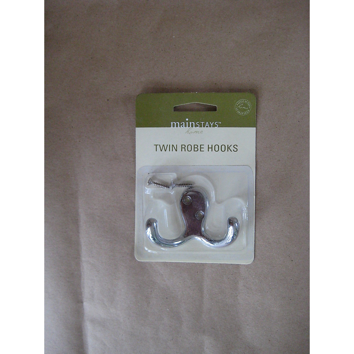 Mainstays Chrome Twin Robe Hook