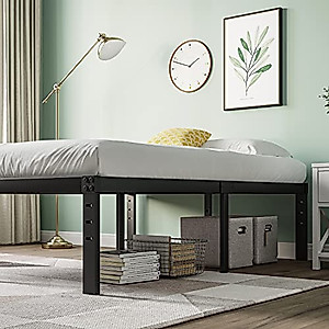 Sementa King-Bed-Frames 16 Inch High Heavy Duty-Platform-Mattress-Foundation - No Box Spring Needed,Storage Underneath,Easy Assembly,Noise Free,Black