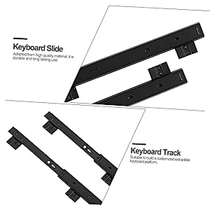 STOBOK 1 Pair Keyboard Rails Keyboard Stand for Desk Keyboard Holder Under Desk Keyboard Tray Slide Rail Work Desk Accessories Plastic Serving Tray Drawer Rails Durable Keyboard Slide Set
