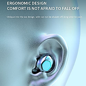 Wireless Earbuds, New Bluetooth Headphones LED Display Charging Case IPX7 Waterproof Built-in Mic Deep Bass High-Fidelity Stereo Earphones for Sports Work