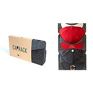 CT Design CapRack, The Original Fitted Cap Display, No Assembly Required Snapback Baseball Hat Organizer and Storage Solution, Lightweight Hat Rack for Flat Billed Caps. Dark Grey