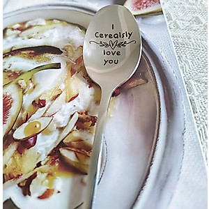 I Cerealsly Love You Gift Spoons for Husband Wife Christmas Birthday Gifts for Boyfriend Girlfriend Anniversary Valentine's Day Gift for BF GF Cereal Spoon for Cereal Lover Gifts