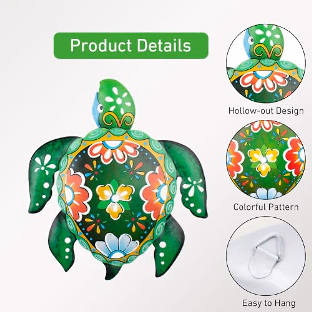 Dreamskip 3 Pack Sea Turtle Wall Decor, Ocean Outdoor Metal Wall Art, Beach Themed Coastal Decorations for Bathroom, Patio, Pool, Fence