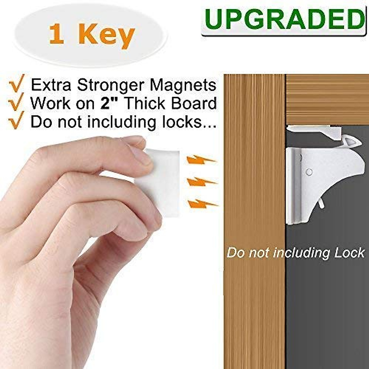 Baby Proofing Magnetic Cabinet Locks - 20 locks + 3 keys Total - Bundle 2 items - 20 Locks with Extra Child Proof Replacement Magnet Key