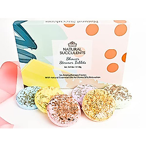 Aromatherapy Shower Steamers Variety Pack of 6 Shower Bombs With Essential Oils For Relaxation Shower Bomb Melts Shower Steamer Tablets Fizzies For Home Spa For Women