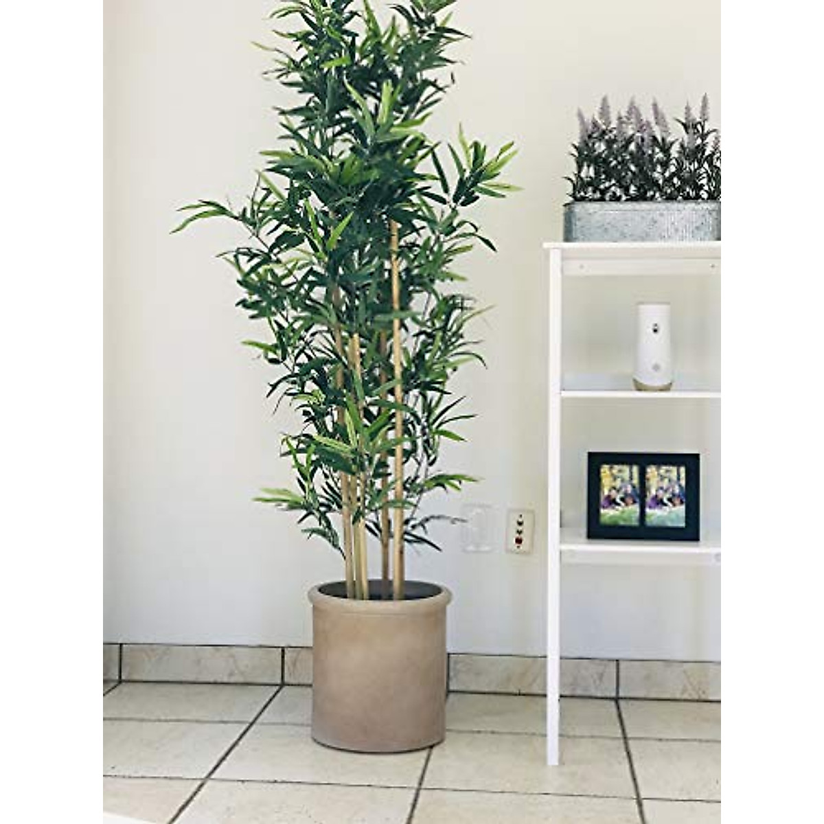 Kante Large Concrete Round Classic Planter for Outdoor, Desert Sand 13.8" x 13.8" x 13.8"