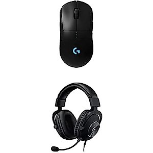Logitech G Pro X Gaming Headset with Blue VO!CE Technology Bundle Pro Wireless Gaming Mouse with Esports Grade Performance