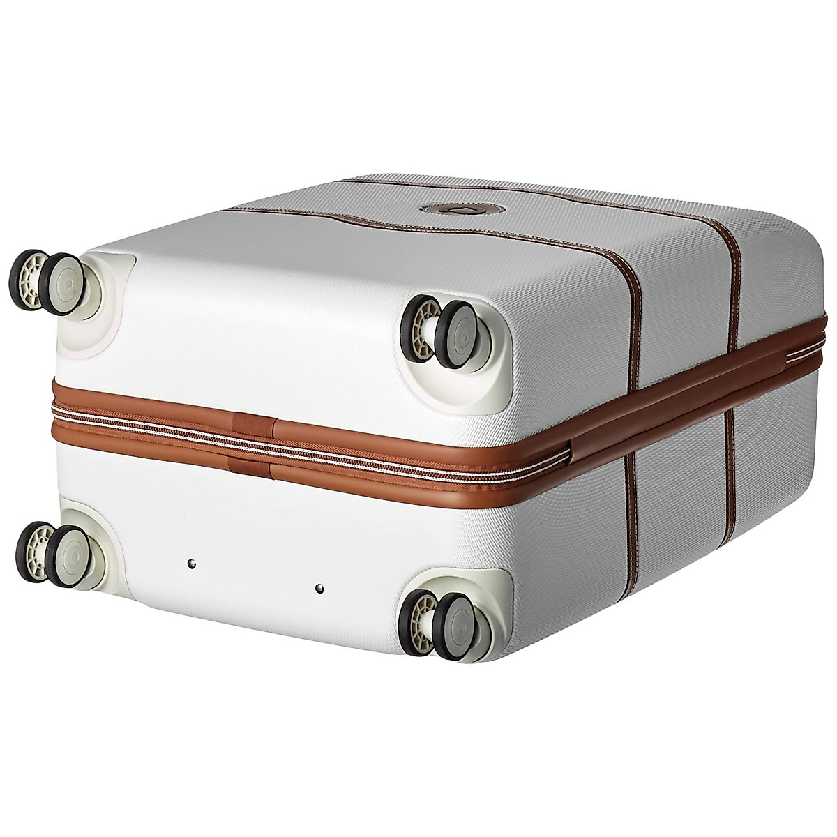 DELSEY Paris Chatelet Hard+ Hardside Luggage with Spinner Wheels, Champagne White, Checked-Medium 24 Inch