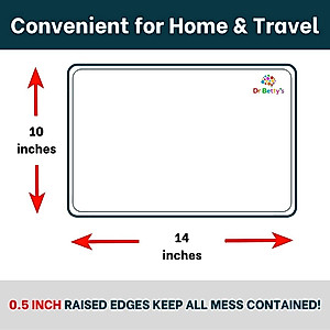 Generic Dr. Betty’s - Food Grade Silicone Placemat / Play Mat with Super Suction and Raised Edges to Contain Messes for Babies + Toddlers + Kids | Non-Slip, Dishwasher Safe (Gray)