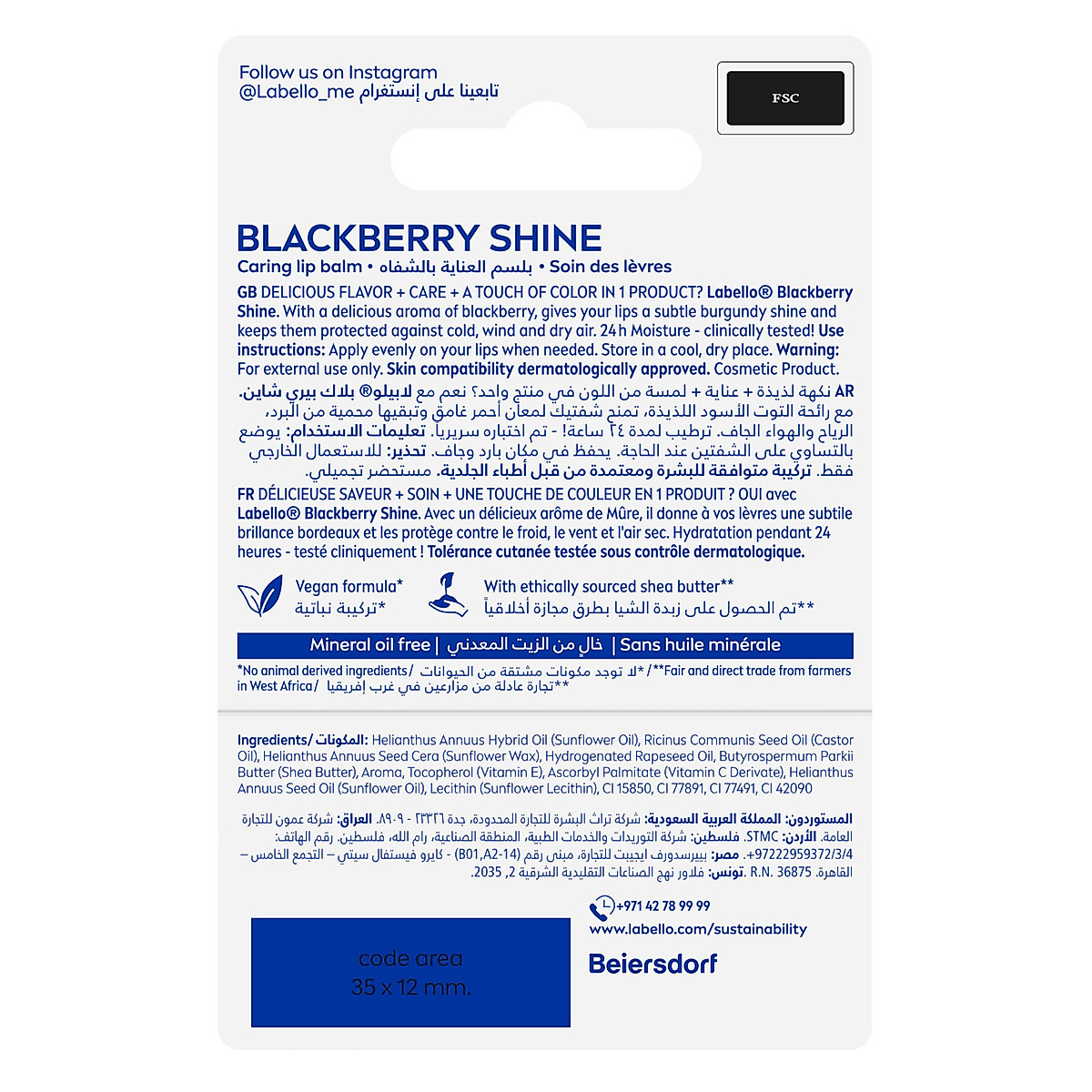 Labello BlackBerry Shine Lip Balm 4,8 g