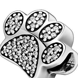 PANDORA paw Prints, Clear cz