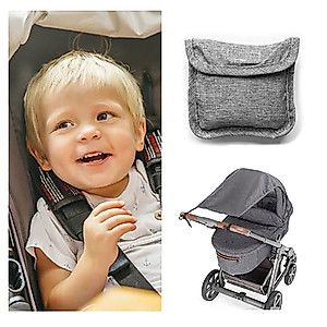 1 Pcs Sun Shade for Stroller,Buggy Stroller Universal 50+ Anti-UV Sun Cover,for Buggy, Stroller and Carrycot,with 1 Pcs Storage Bag,Light Grey
