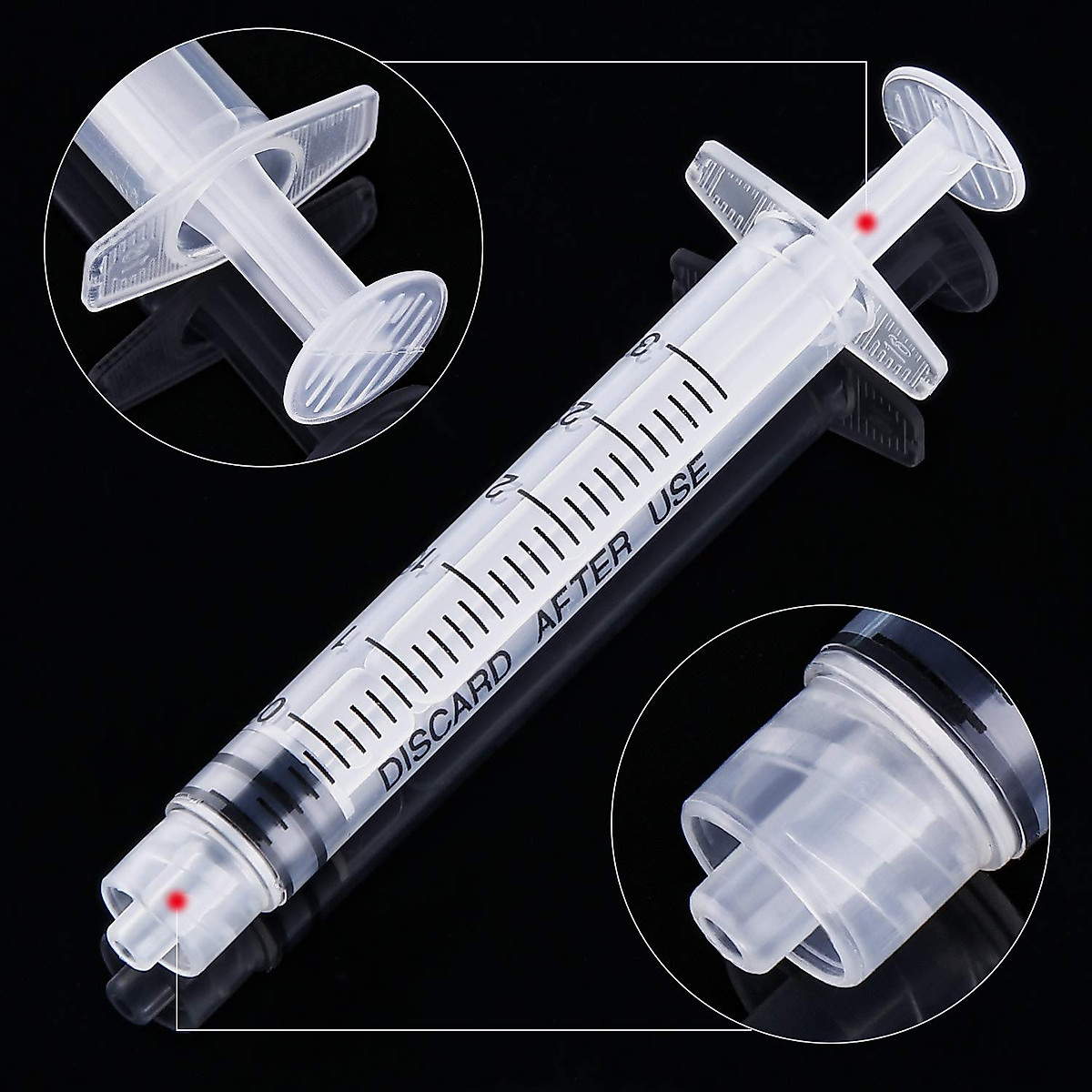 TecUnite 20 Pack Syringe Without Needle, Plastic Curved Syringes for Epoxy Resin, Craft, Feeding Pets Animals, Oil or Glue Applicator