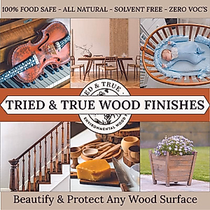 Tried & True Superior Varnish Oil Wood Finish & Sealer, 8 oz. - Natural Pine Resin & Linseed Oil, Ideal for Interior Furniture, Tables, Countertops - Food Safe, Scratch Resistant & Durable
