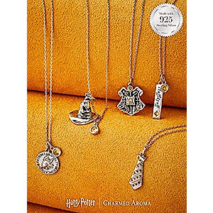 Charmed Aroma Harry Potter Scented Candle, Hufflepuff Hogwarts House, Jar Candle with Surprise Necklace Inside, Jewelry Candle for Women, Home Décor Accessories Gift