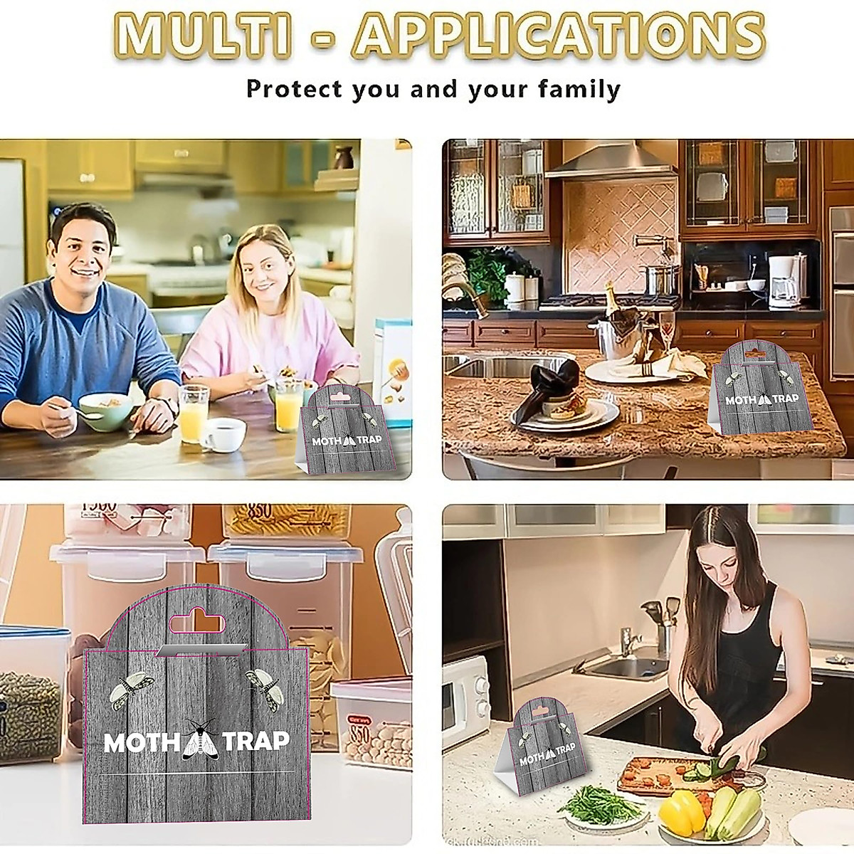 Pantry Moth Glue Traps (12 Packs) Pantry Moth Killer for House Pantry | Non-Toxic and Odorless for Food and Cupboard Moth | Super Strong Glue for Moth Catcher | Grey