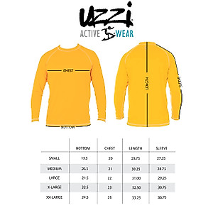 UZZI UPF 50+ Loose Cut Long Sleeve Rashguard Swim T-Shirt (X-Large, Royal)