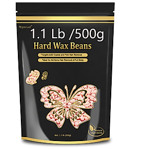 Auperwel Wax Beads for Hair Removal, 1.1LB Painless Salon Hard Wax Beans for Bikini, Eyebrow Facial, At Home Pearl Waxing Beads for Sensitive Skin with 20 Spatulas for Women Men(Rose)