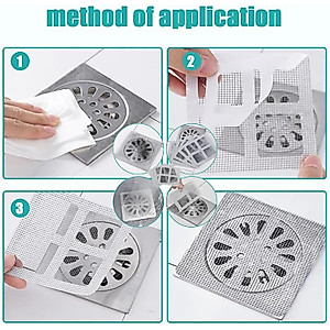 MYYSOQUZ Disposable Hair Drain Stickers,Disposable Shower Drain Hair Catcher Mesh Stickers, 2024 New Drain Cover Hair Catcher for Bathroom Laundry Bathtub Kitchen (20PCS)