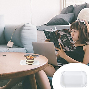 100PCS Paper plate for cake Fruits Tray dishwasher tray dinner Dish birthday disposable dinnerware disposable serving trays Party Paper Plates rectangle Foam white meat dish