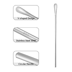 8.5Inch/21.8cm Coffee Stirrers Spoon,Silver Stainless Steel 304# Coffee Stir Sticks,Round Solid Long Handle Cocktail Beverage Iced Tea Stirring Stick,Drink Mixing Spoon,Set of 4