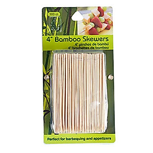 Jacent 4 Inch Appetizer Bamboo Skewers. 300 Count per Pack, 1-Pack