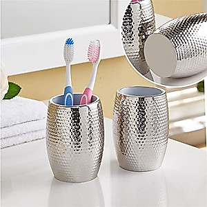BKDFD European Toilet Supplies Bathroom Gold Wash Set Tooth Cup Set Silver Couple Bathroom Set