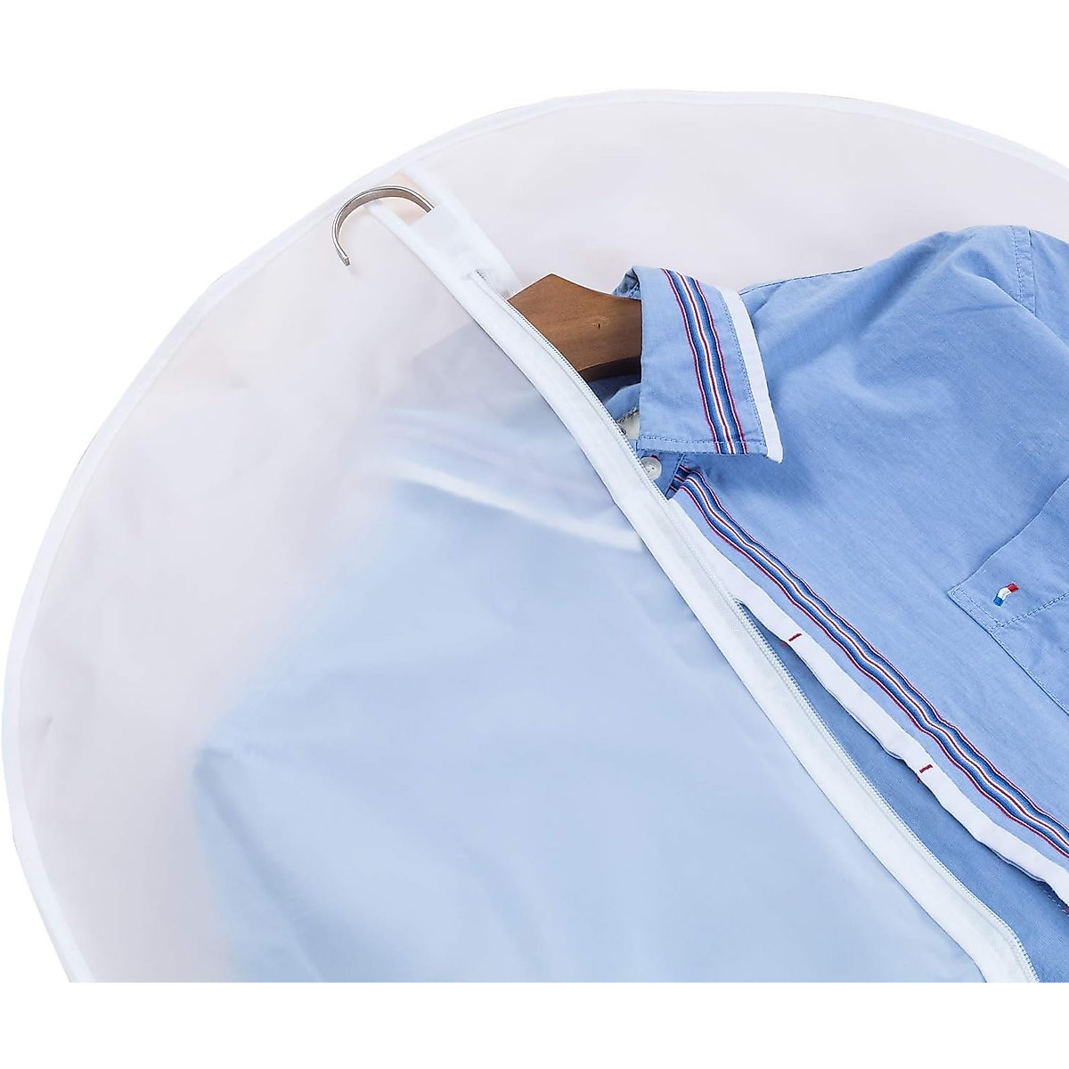 MsKitchen Clear Garment Bags Clothes Covers Protecting Dusts (Set of 12) for Storage Plastic Garment Bags Hanging Clothes Bags Dress Bag for Gowns Long with Zipper for Closet - 24'' x 40''/12 Pack