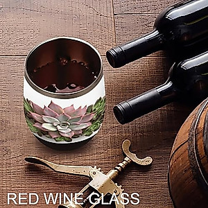WYUSPGK 304 Stainless Steel Insulated Cup, Succulent Botanical Print Smooth Rim, Durable & Reusable - Perfect for Office, Home, And Travel
