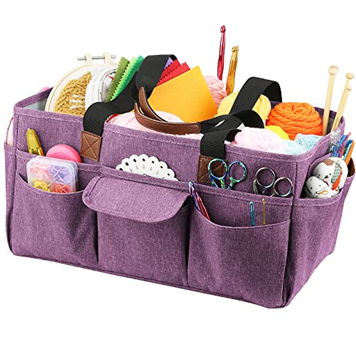Portable Fundamentals Art Organizer Craft Storage Tote Bag, Multi-Functional Carrying Bag with Multiple Pockets for Crafts, Sewing, Yarn Storage, Medical and Office Supplies Storage