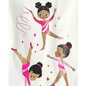 The Children's Place Baby-Girls And Toddler Girls Short Sleeve Graphic T-shirt 2-pack Girls/Gymnastics 4T