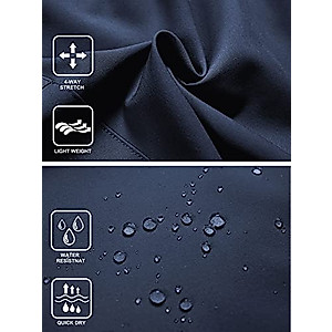 Women's Lightweight Hiking Cargo Shorts Quick Dry Athletic Shorts for Camping Travel Golf with Zipper Pockets Water Resistant Navy