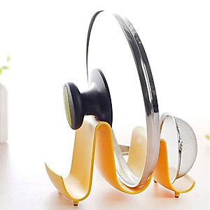 FRCOLOR 4pcs Pot Lid Rest, Pot Lid Stand Holder Pot Lid Storage Organizer Wavy Holder for Home Kitchen