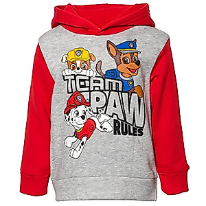 Nickelodeon Paw Patrol Marshall Chase Rubble Little Boys Fleece Pullover Hoodie and Pants Outfit Set Heather Gray 7-8