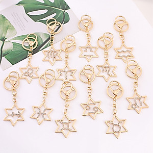 Mwuyrlw Letter Keychain,Number Keychain,Constellation Keychain for Women,Crystal Rhinestone Key Rings for Handbag Purse (Taurus Keychain)