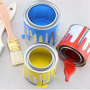 Cornucopia Metal Paint Cans with Lids (1/2 Pint Size, 6-Pack), 1-Cup Capacity Empty Unlined Half Pint Paint Pails